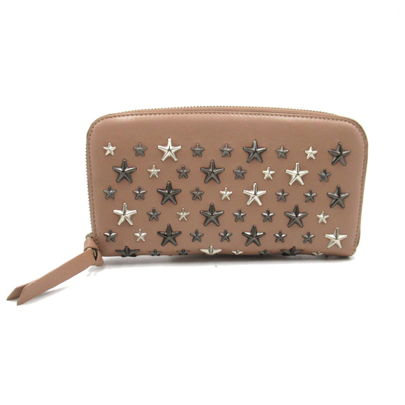 Jimmy Choo | Bags | Jimmy Choo Star Studs Round Long Wallet Beige ...